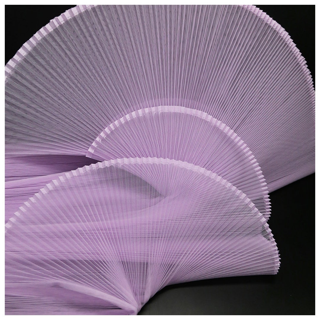 Light Purple Organ Pleated Hard Mesh Fabric Plisse Fabric Accordion ...