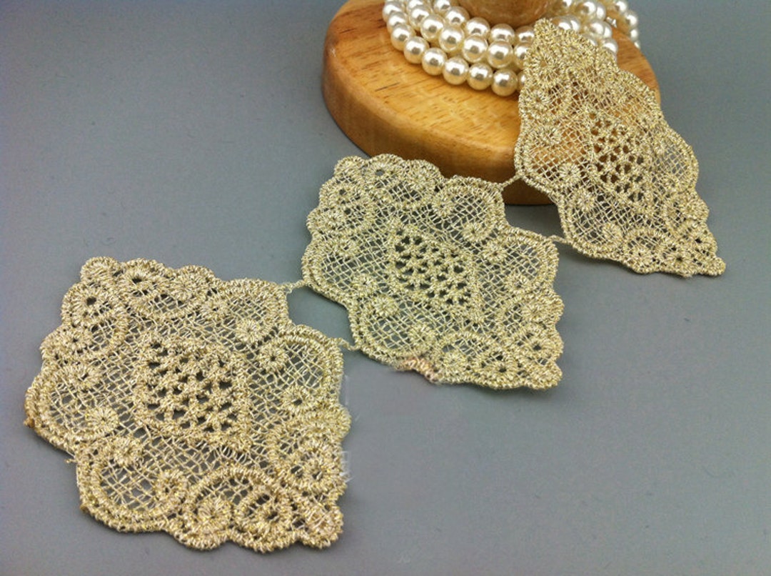 Gold Patches Applique 2 Yard Gold Tapes Embroidery Lace Trim Ribbon ...