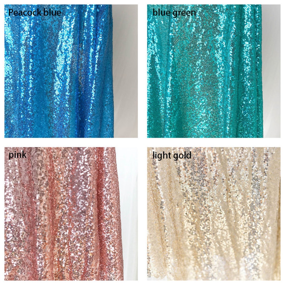Blue Sequin Fabric Sequins Encrypted Performance Dress Decorative ...