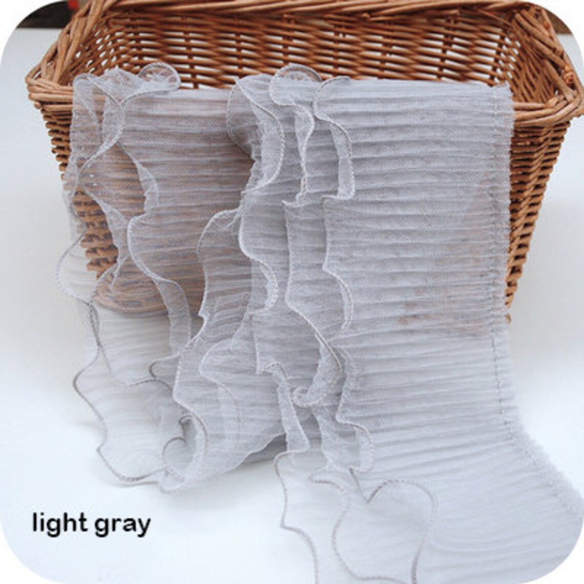 Pleated Mesh Lace Trim 5 meter Three Layers Ruffled Lotus Leaf | Etsy