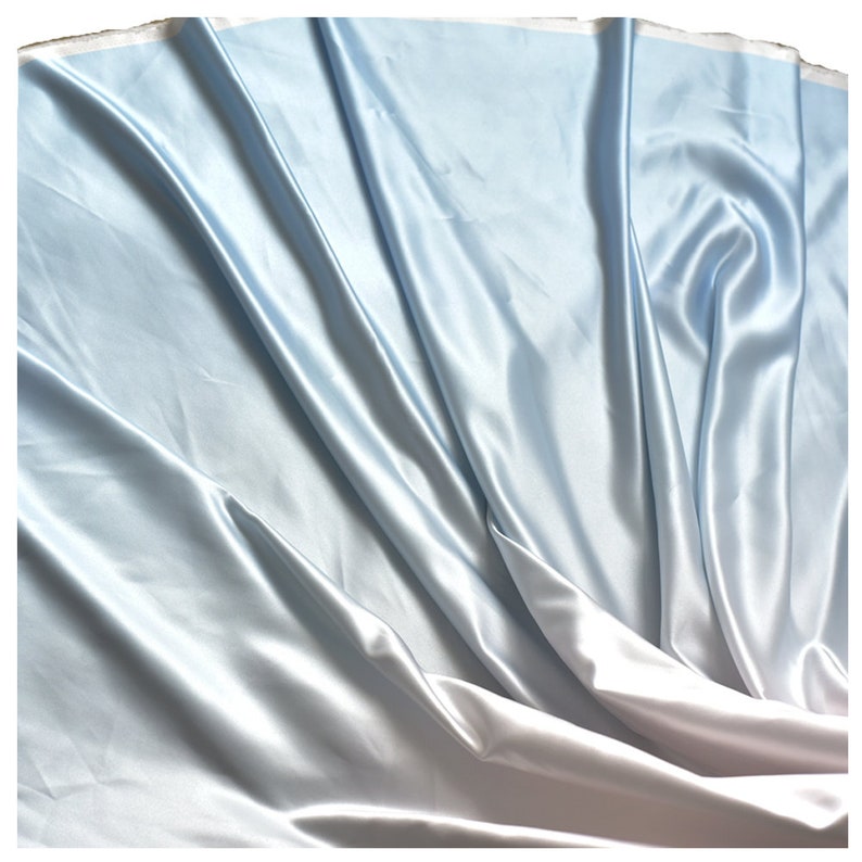 Blue Gradient Satin Fabric 1 Meter Gradual Color Change Cloth Sewing ...