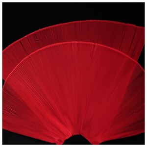 Red Organ Pleated Hard Mesh Fabric Plisse Fabric Accordion Crimping ...