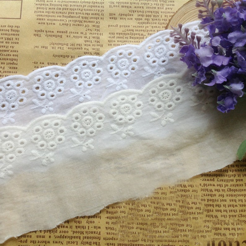 20 Yard 6cm 2.36 Wide Ivory/white Fabric Cotton - Etsy