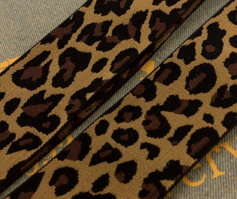 5 Meters 4.8cm 1.88 Wide Khaki Leopard Stretch Elastic - Etsy