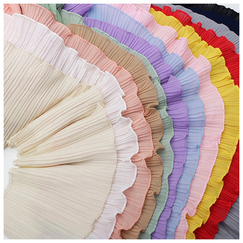 Pleat Lace Trim 3 Meters Ruffled Crumple Chiffon Pleated - Etsy