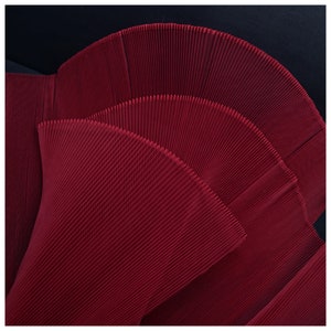 Wine Red Organ Pleated Hard Mesh Fabric Plisse Fabric Accordion ...