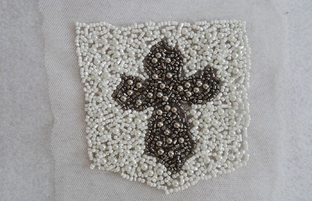 6pcs 10x10cm marfil bolsillo hombro cuentas apliques patch hats bolsas ...