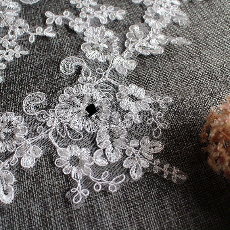 20pcs 34x18cm Wide Ivory Bridal Wedding Embroidery Lace - Etsy