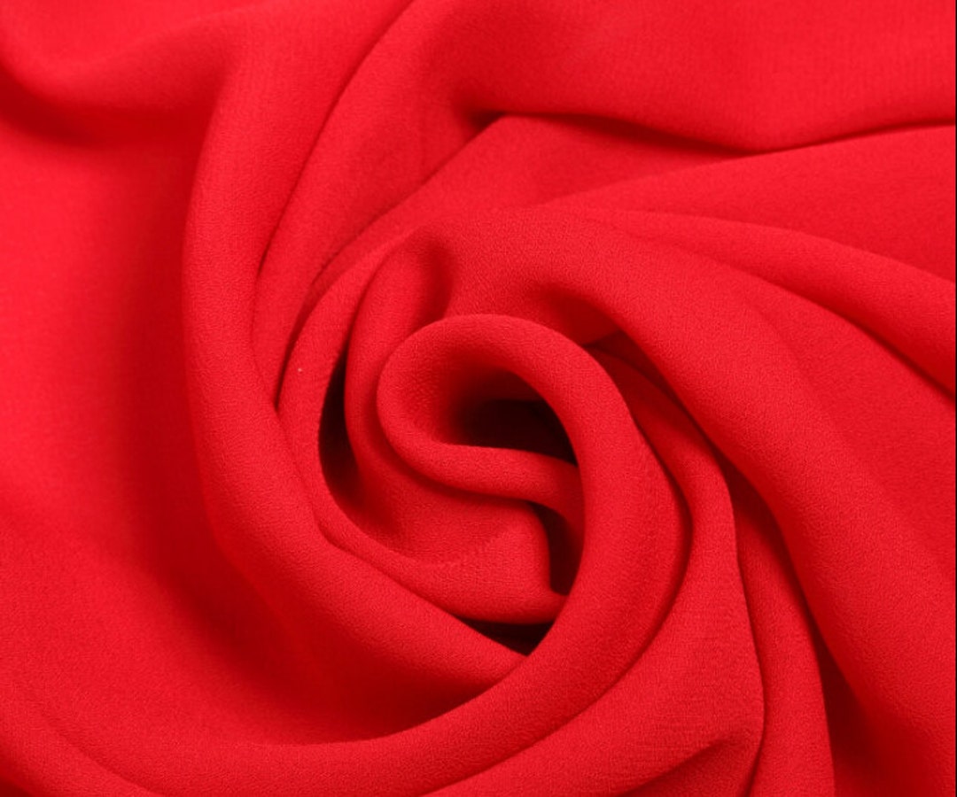 2 Meters 148cm 58.26" Width Red Chiffon Fabric Pearl Yarn Fabric Summer ...