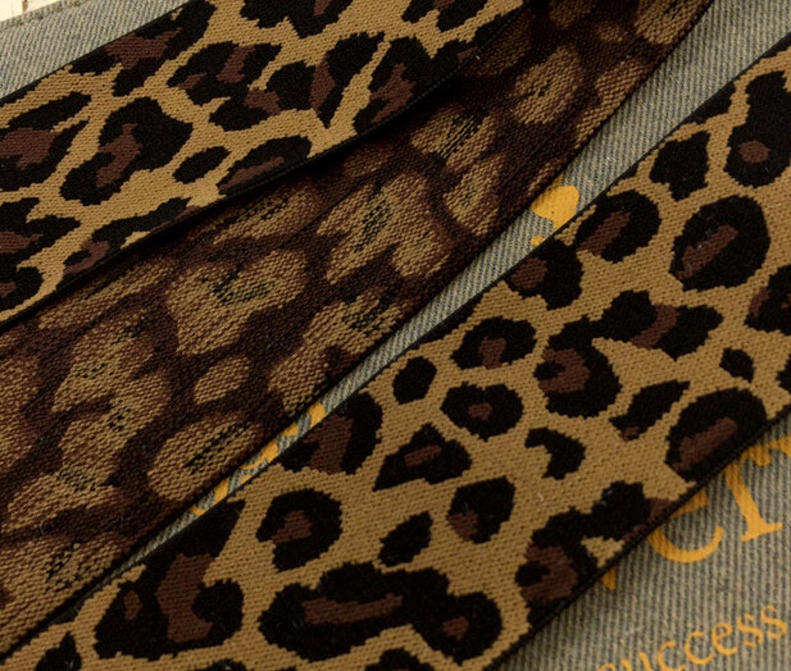 5 Meters 4.8cm 1.88 Wide Khaki Leopard Stretch Elastic | Etsy