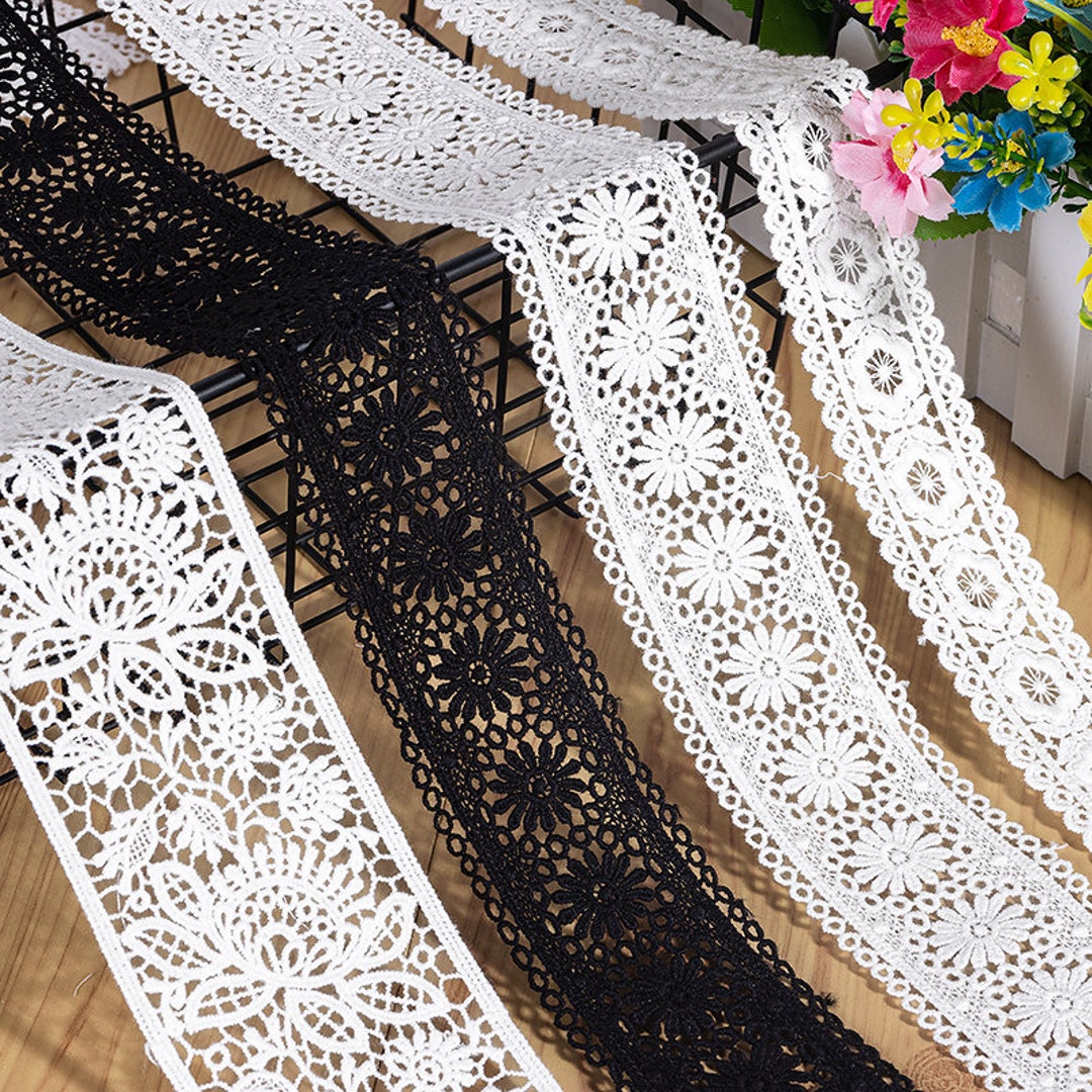 Cotton Lace Trims 10 Yard Circular Embroidery Water-soluble Lace ...