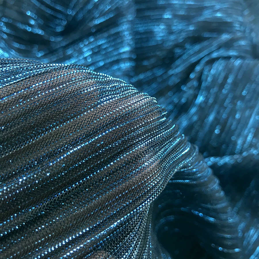 2 Meters 150cm 59 Width Blue Shiny Ultra-fine Pleated | Etsy