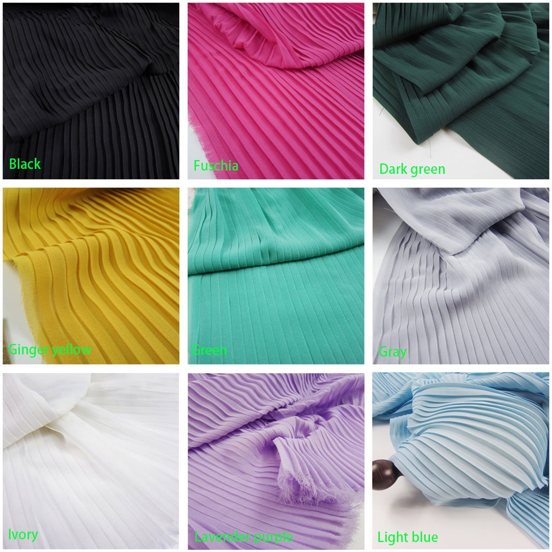 Multicolor Ruffle Organ Pleated Pearl Chiffon Fabric Plisse Fabric for ...
