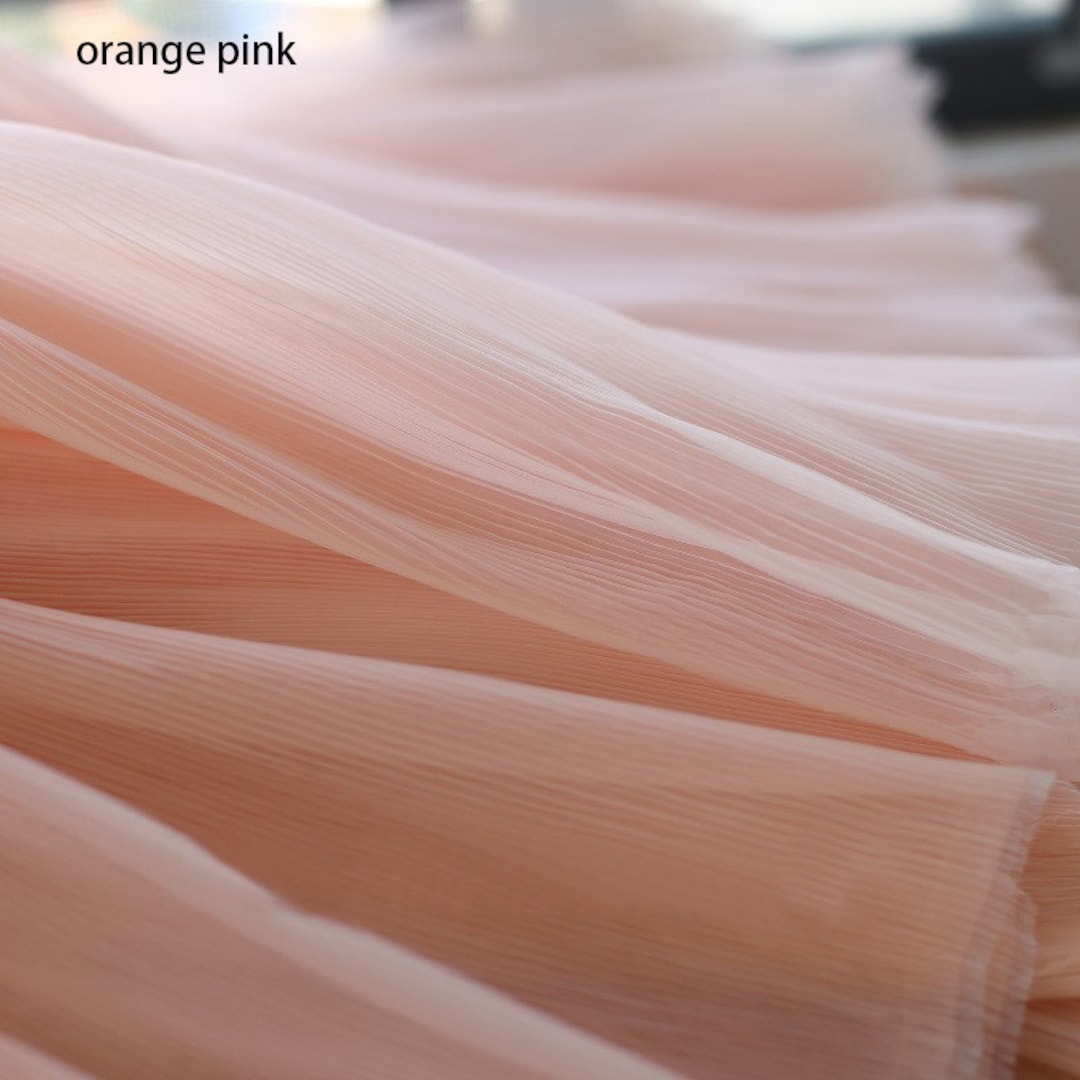 Organ Fine Pleated Organza Fabric 1 Meter Sheer Mesh Tulle DIY Sewing ...