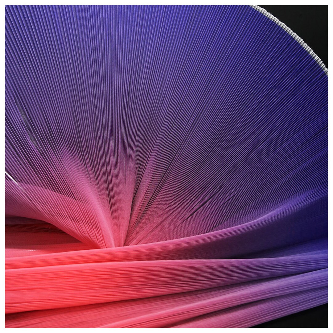 Red Blue Gradient Organ Pleated Hard Mesh Fabric Plisse Fabric ...