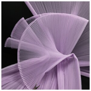 Light Purple Organ Pleated Hard Mesh Fabric Plisse Fabric Accordion ...