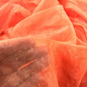 3 Meter 150cm 59" Width Orange Yellow Crinkle Shot-silk Chiffon Crepe ...