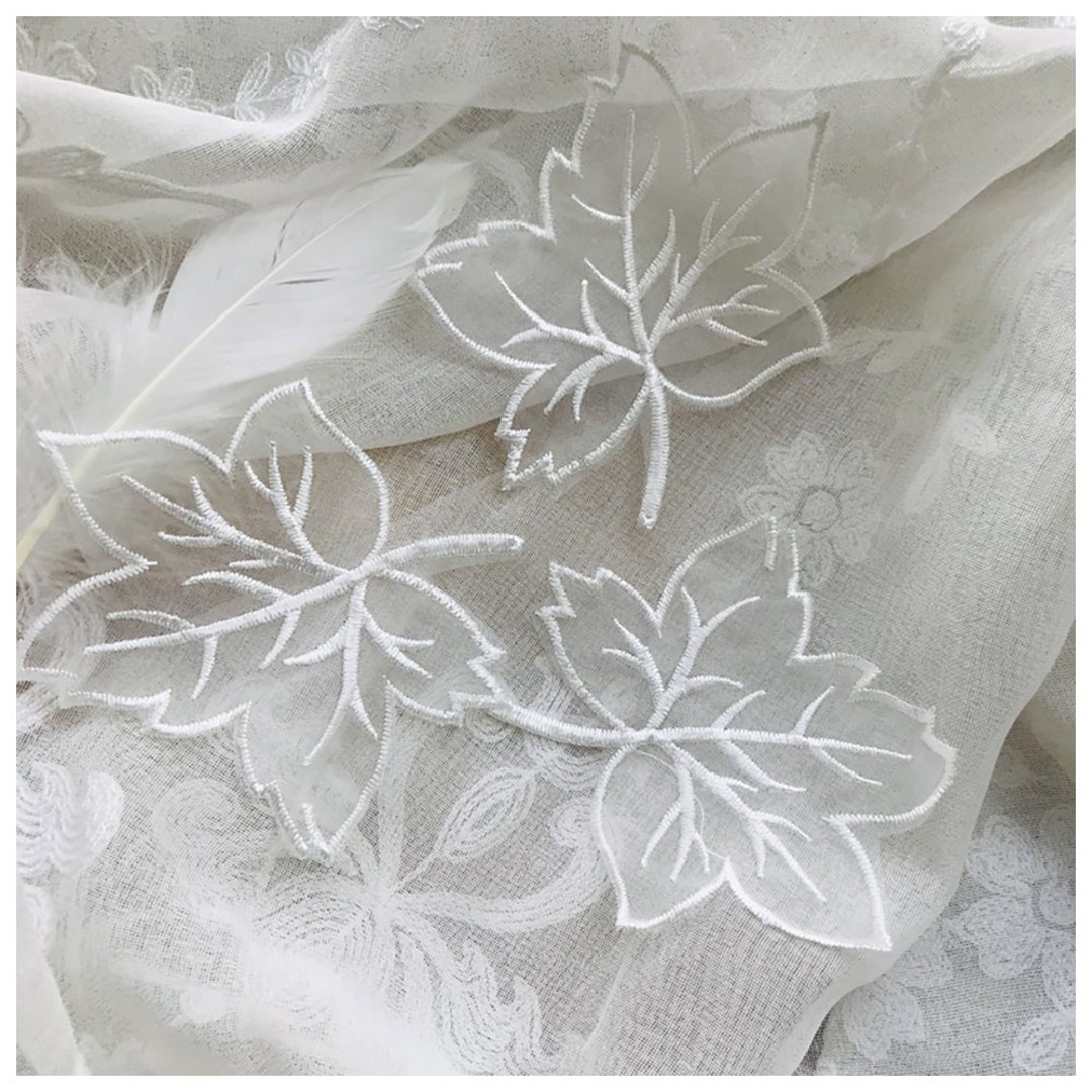 Appliques 15pcs Maple Leaf Embroidery Lace Patches Clothes Dress ...