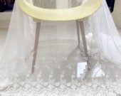 Ivory Mesh Fabric 1 Yard Soft Gauze Tulle Flower Embroidered - Etsy