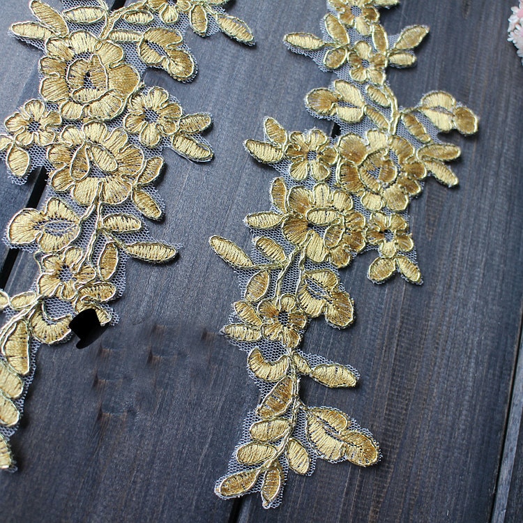 20pcs 2510cm Wide Gold Bridal Wedding Embroidery Lace - Etsy