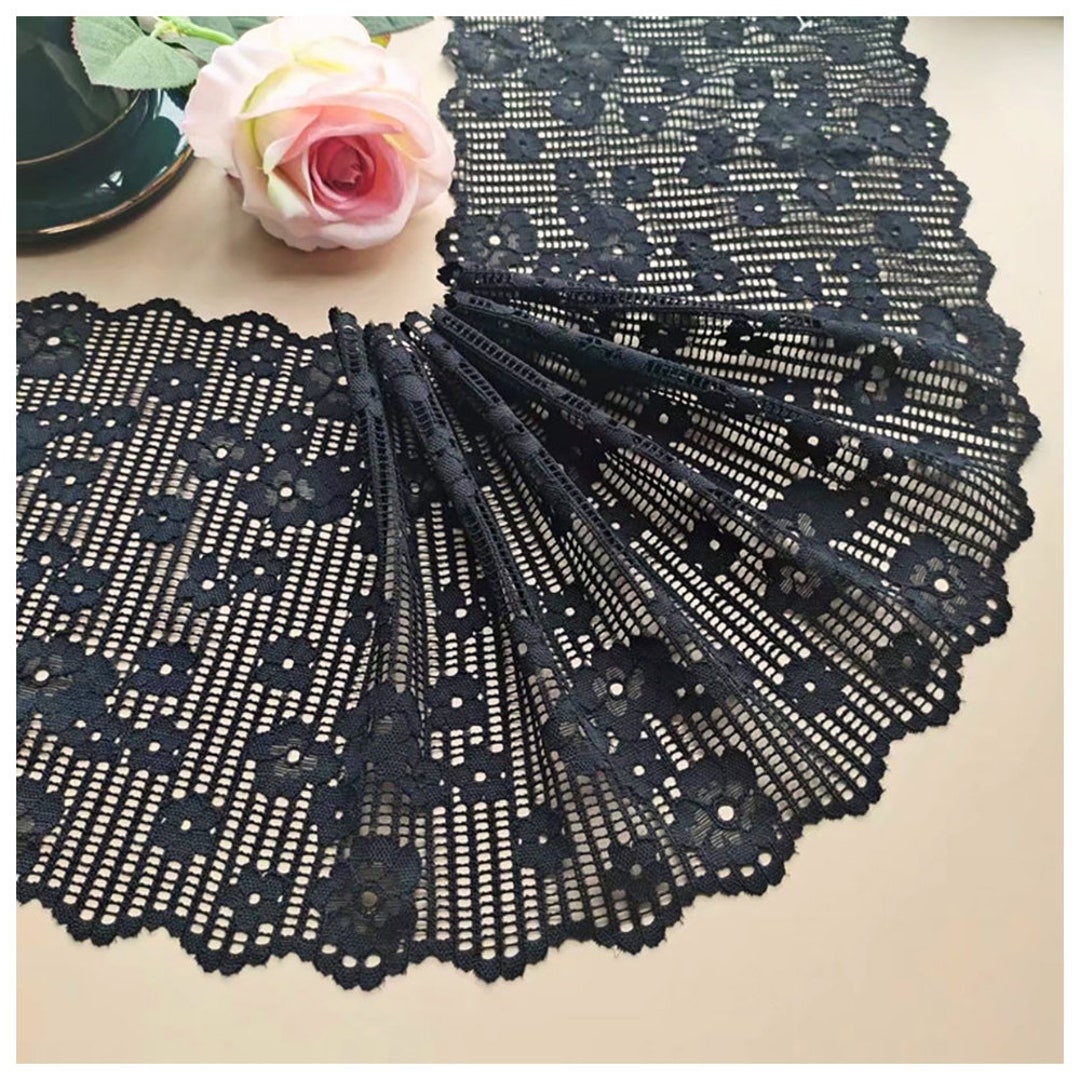 Elastic Trims 5 Meters Black Stretchy Lace Trim Ribbon Fabric - Etsy