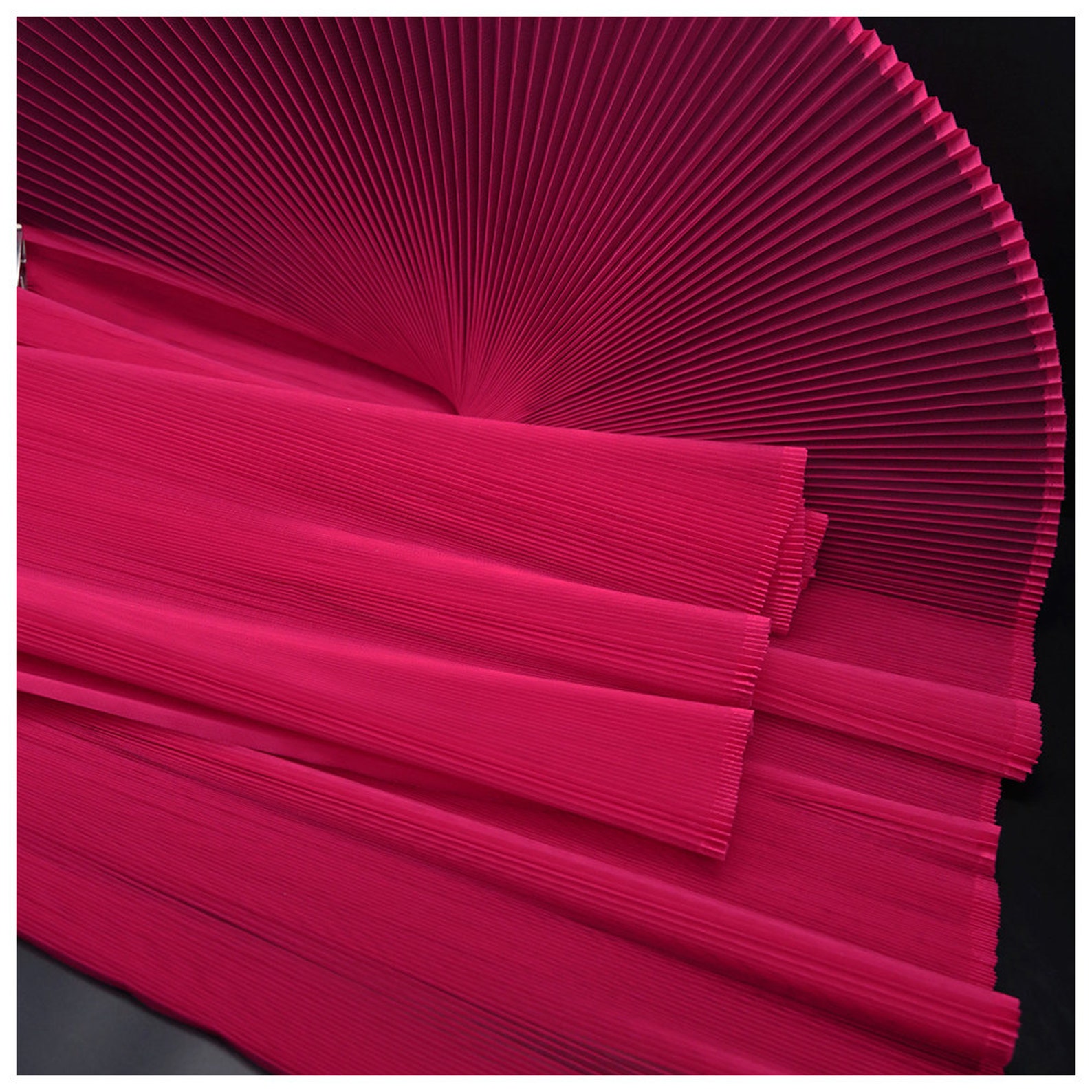 Rose Red Organ Pleated Hard Mesh Fabric Plisse Fabric Accordion ...