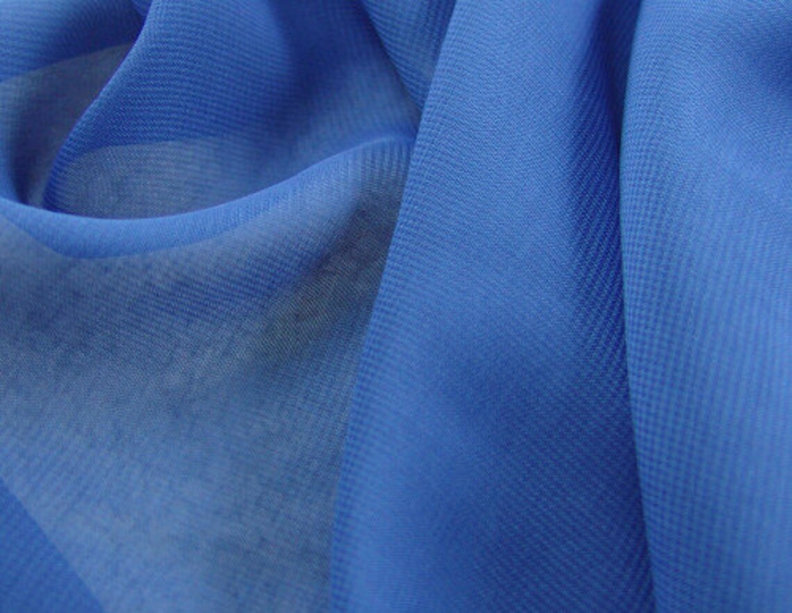 3 Meters 150cm 59" Width Blue Gauze Georgette Chiffon Thin Fabric ...