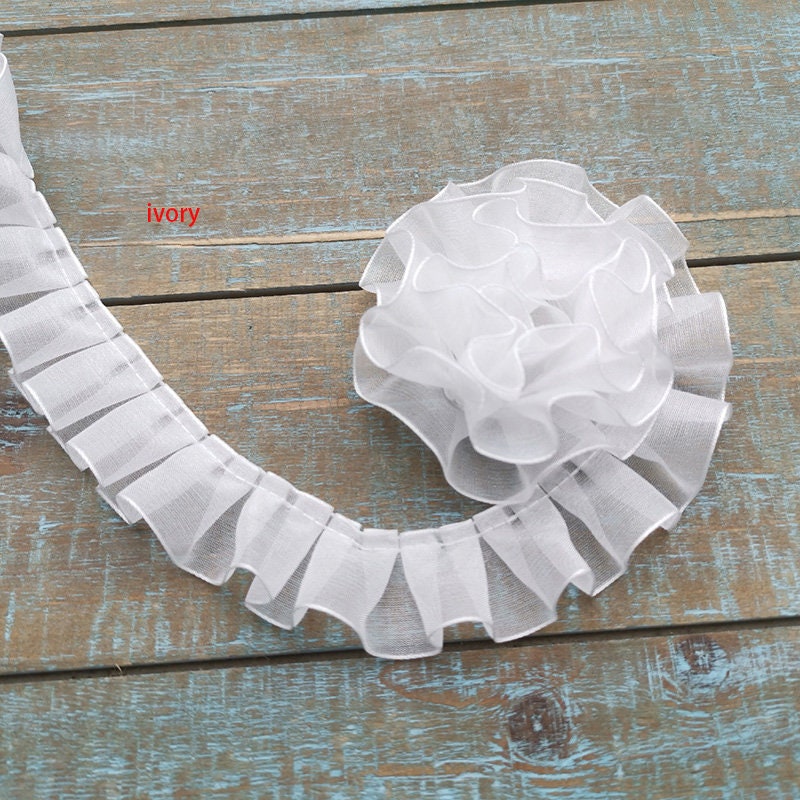 Ruffled Trims 20 Yards Lace Trim Ribbon Fabric for Dress Skirt | Etsy