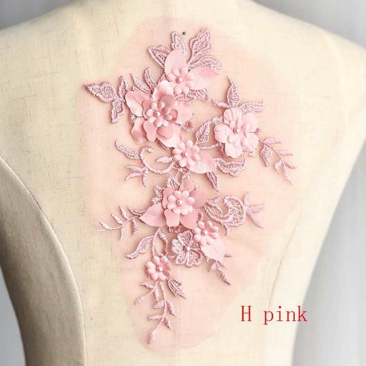 5pcs 2618cm Multi-color 3D Bead Flower Mesh Embroidery Lace | Etsy