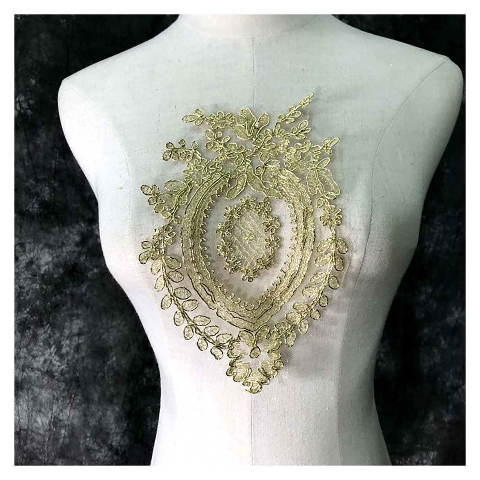 Gold Patches 10 PCS Bridal Wedding Embroidery Flower Appliques for ...