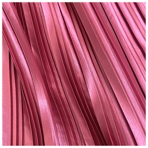 Hot Pink Satin Pleated Fabric Line Texture Stripe Accordion Plisse ...