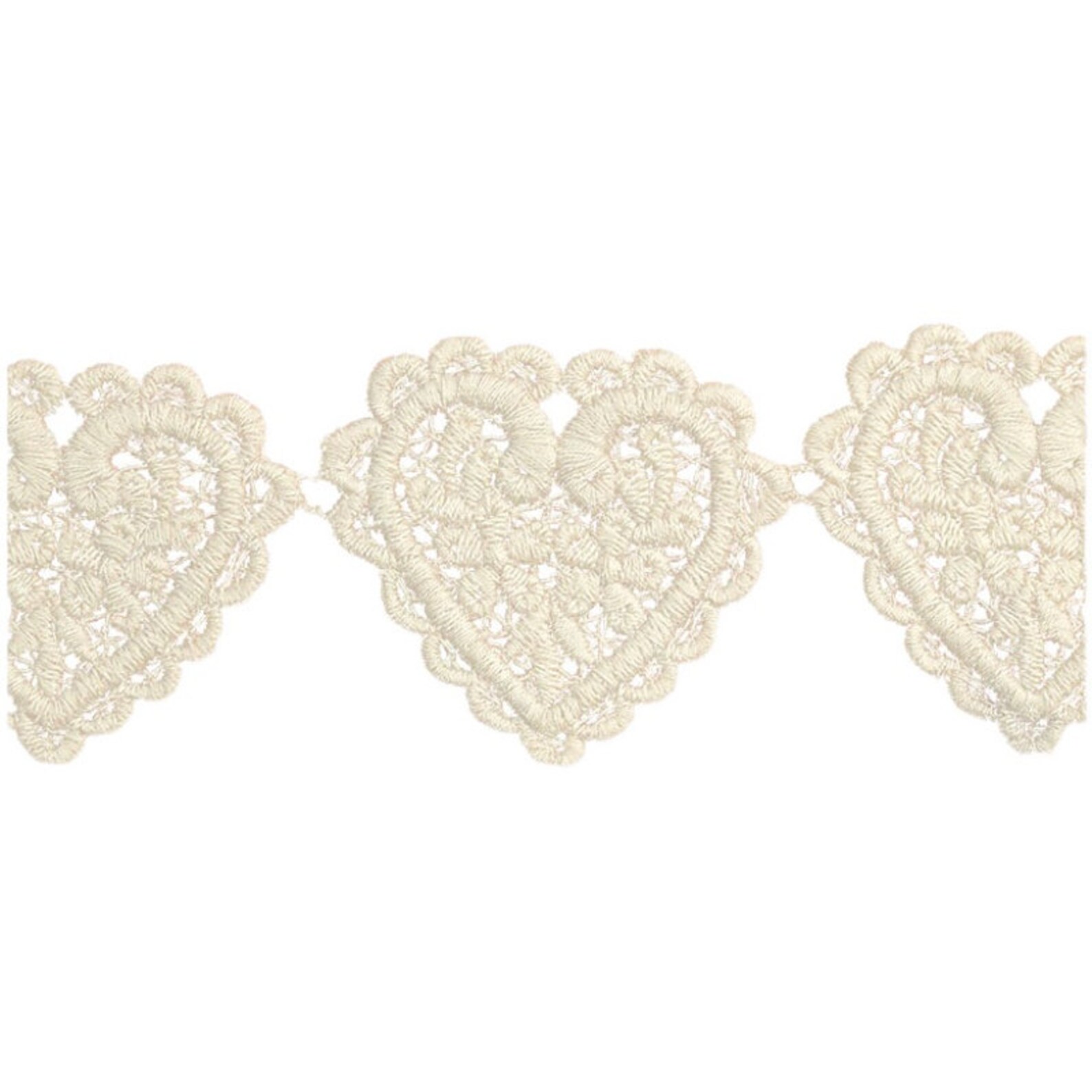 Cotton Lace Trim 5 Yard Beige Love Heart Patches Embroidery - Etsy