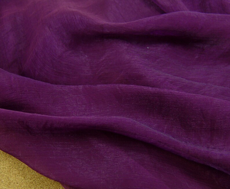 3 Meter 150cm 59" Width Dark Purple Crinkle Shot-silk Chiffon Crepe ...