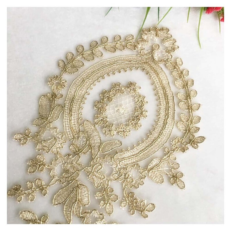Gold Patches 10 PCS Bridal Wedding Embroidery Flower Appliques - Etsy