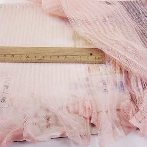 5 Meters Width 155CM 61" Pink Ruffled Pleated Crumple Mesh Lace Fabric ...