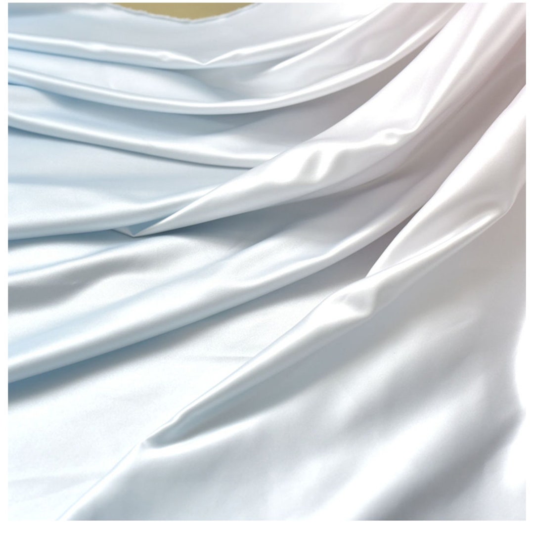 Sky Blue Gradient Satin Fabric 1 Meter Gradual Color Change Cloth ...