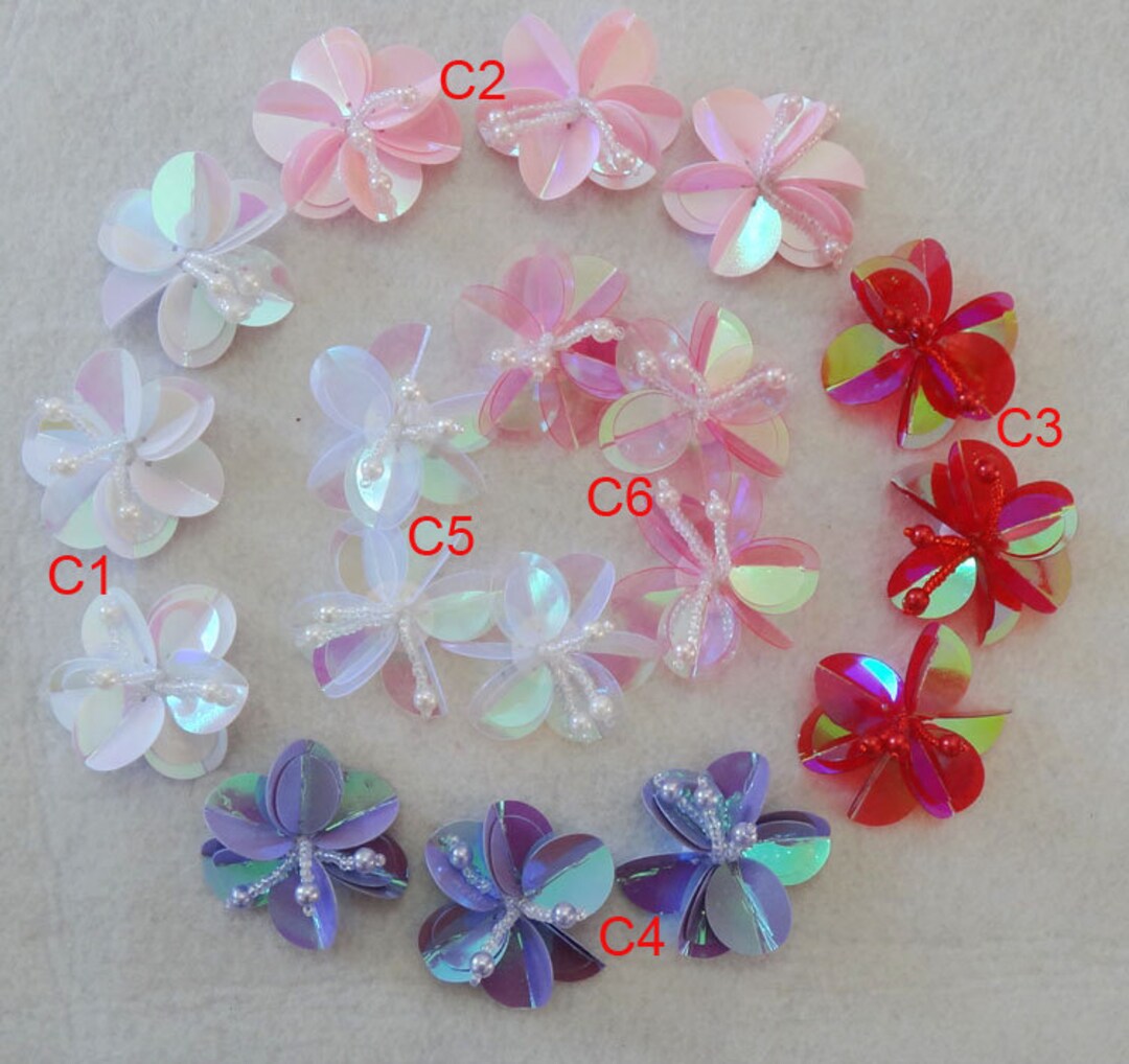 30pcs 4.5cm 1.77 Red Purple Pink Blue Sequins Beads - Etsy