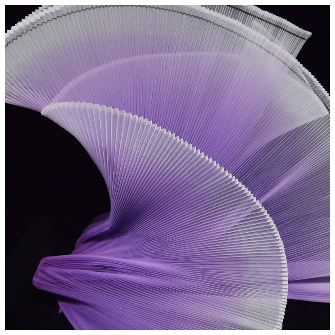 Purple Gradient Organ Pleated Hard Mesh Fabric Plisse Fabric Accordion ...