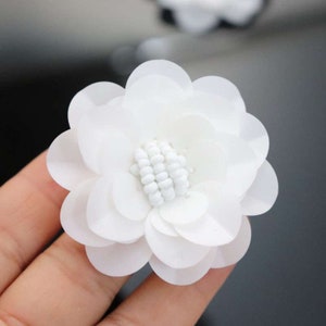Flower Appliques 10 PCS White Sequins Beads Foral Patches for Clothes ...