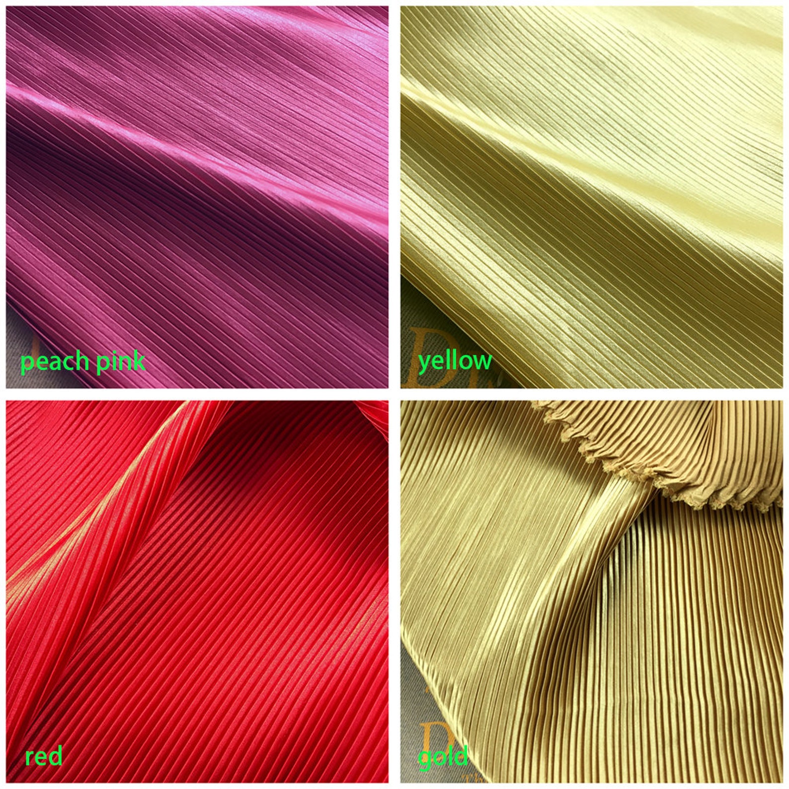 Multicolor Satin Pleated Fabric Line Texture Fine Stripe Accordion ...