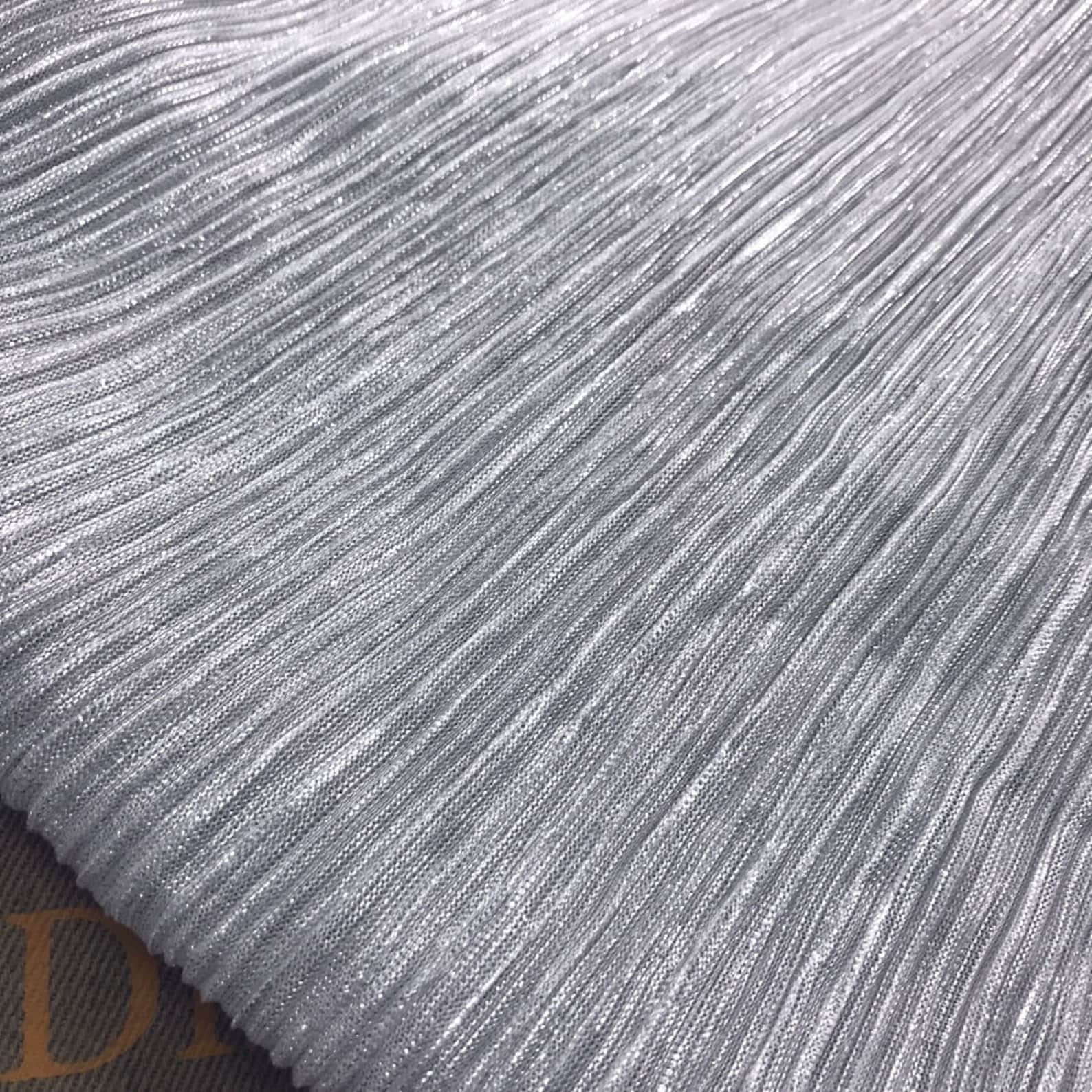 2 Meters 150cm 59" Width Silver Gray Shiny Ultra-fine Pleated Accordion ...