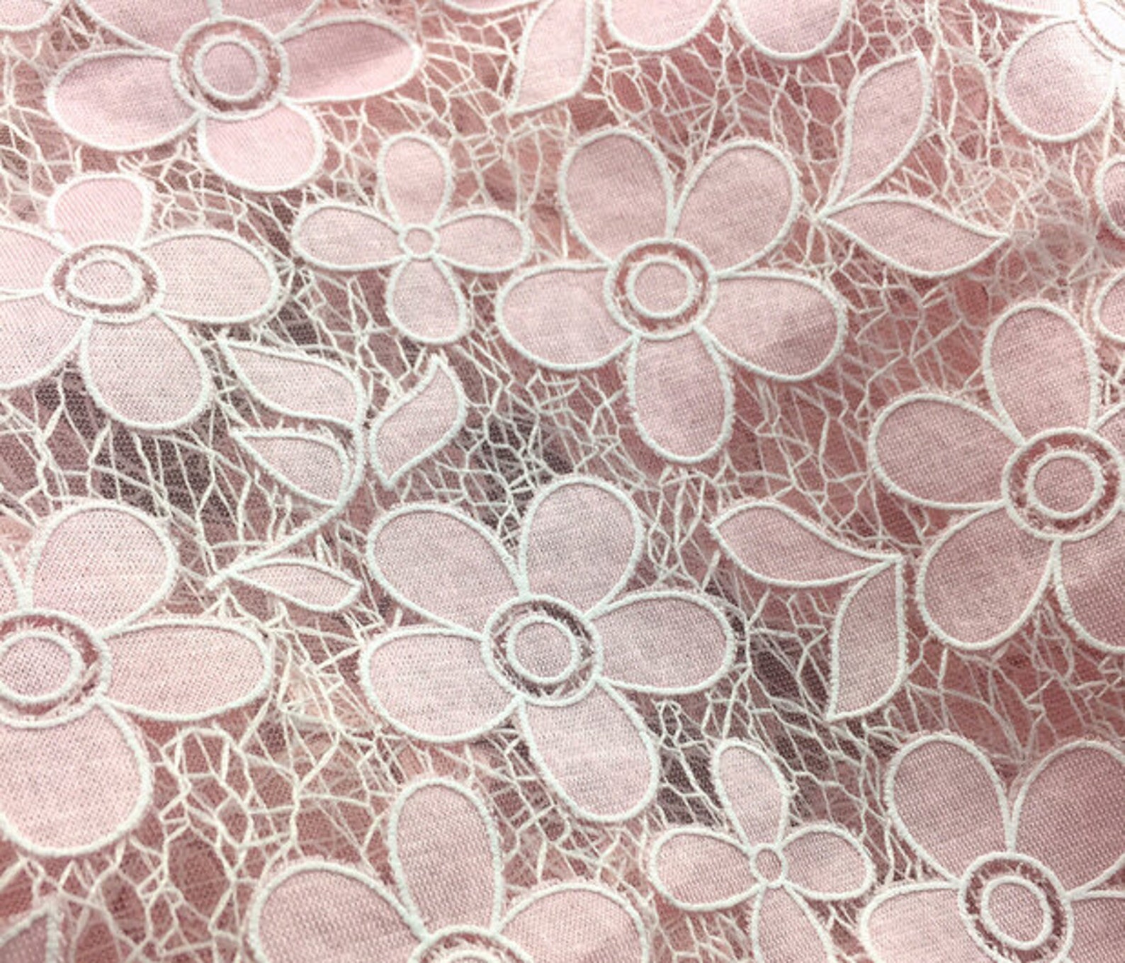 1 Meter 160cm 63 Wide Light Pink Embroidery Hollow - Etsy