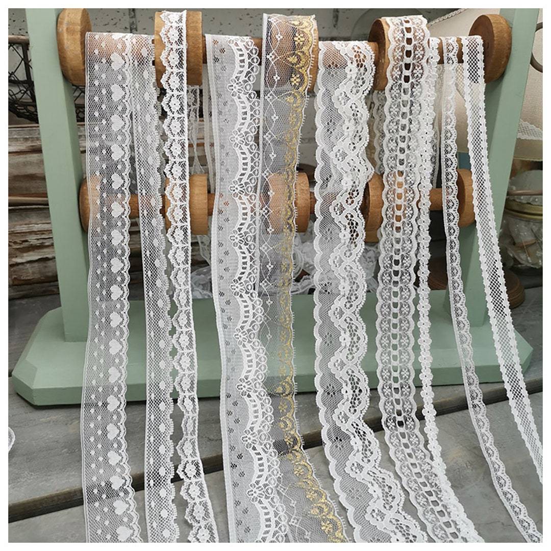 20 Meters White Lace Trim Lace Ribbon for Sewing Floral Lace Fabric ...