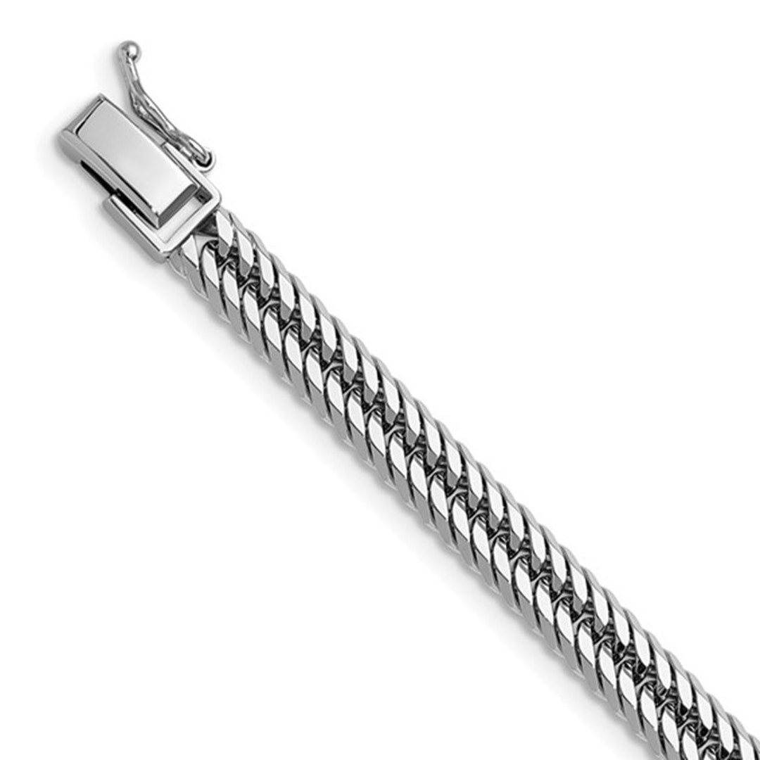 5.85mm Platinum Triple Diamond Cut Curb Chain Necklace PT950 18" 20" 24 ...