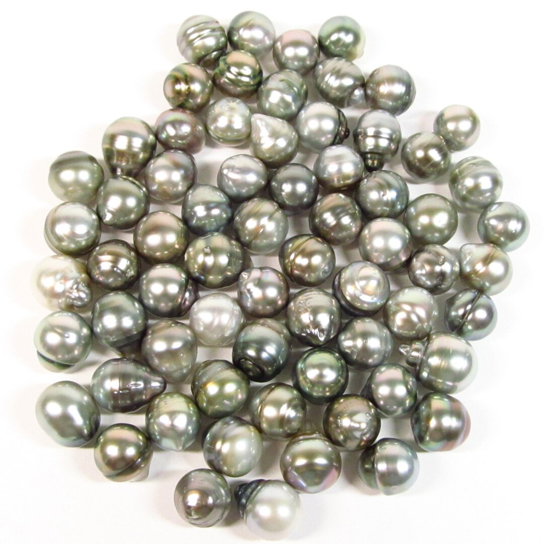 10 Pieces 9-10mm 100% Authentic Baroque Tahitian Silver / Gray Pearl - Etsy