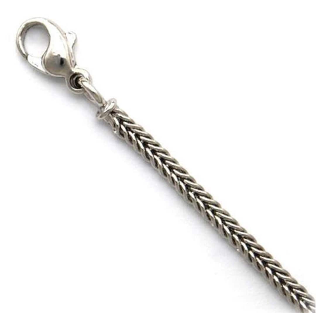 2.6mm Platinum PT950 Hand Made Foxtail Chain 7" 16" 18" 20" 22" 24" 30 ...