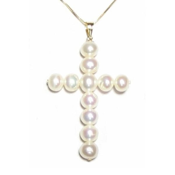 Pearl Cross Necklace - Etsy