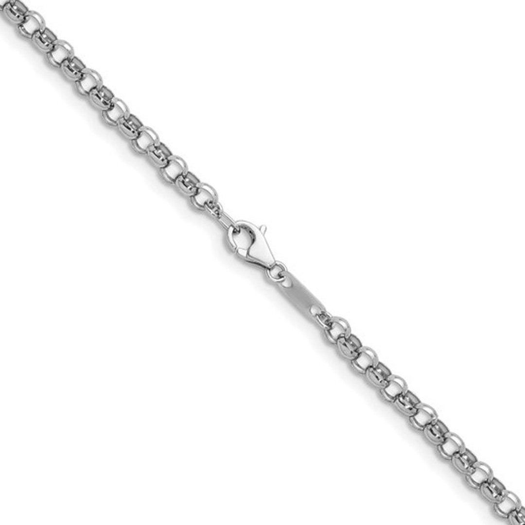 3.4mm Platinum PT950 Solid Rolo Chain Necklace 16" 18" 20" 24" or 30 ...