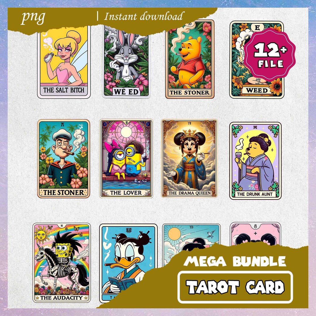 Tarot Card Bundle Svg, Tarot Card Png, Cartoon Tarot Card Svg,tarot ...