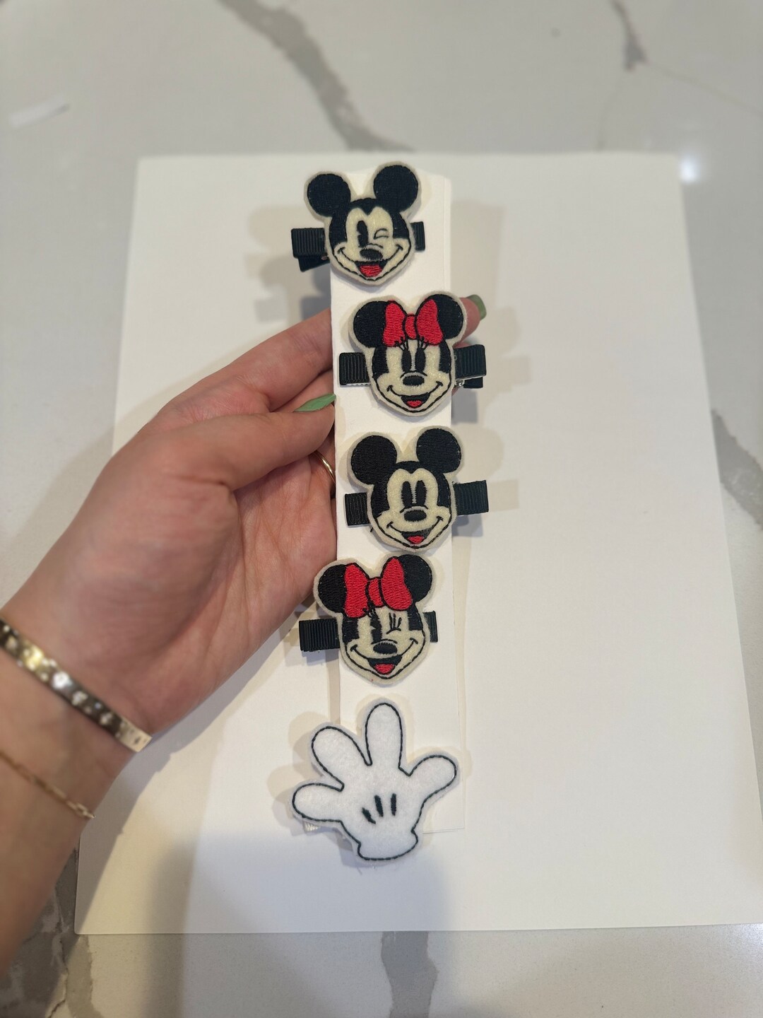 Minnie and Mickey Mouse Hair Clips - Etsy
